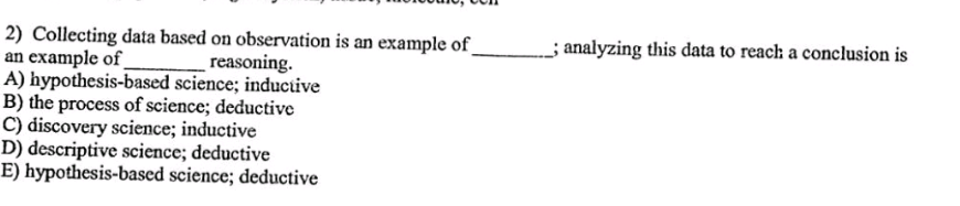 Solved Collecting data based on observation is an example of | Chegg.com