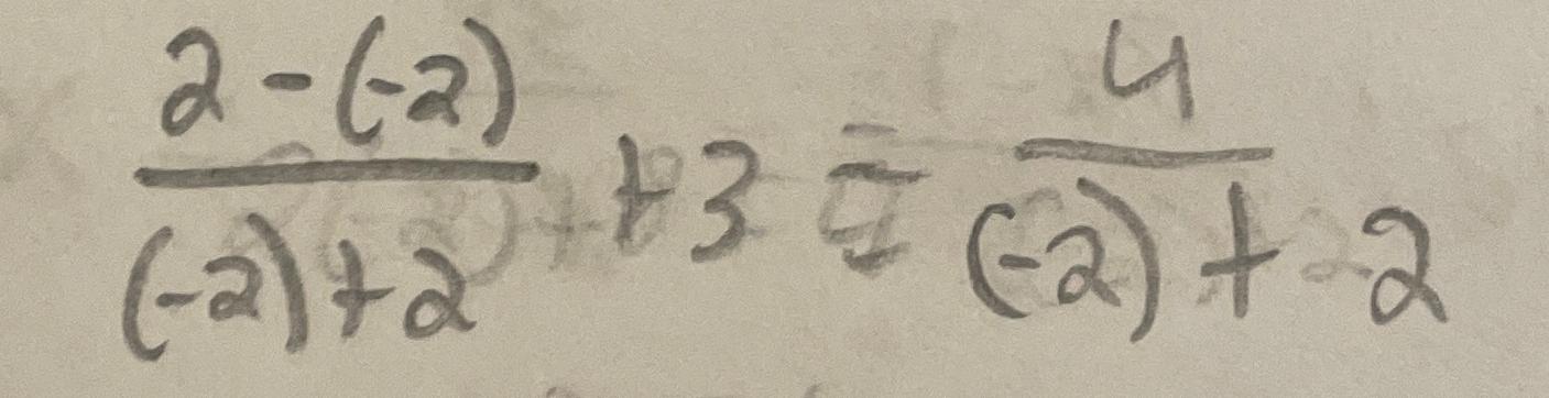 Solved 2-(-2)(-2)+2+3=4(-2)+2 | Chegg.com