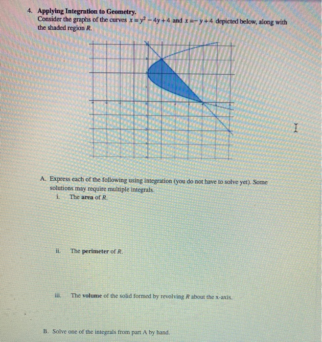 Solved 4. Applying Integration to Geometry. Consider the | Chegg.com