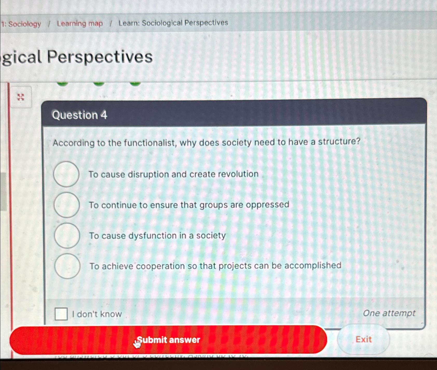 Solved 1: Sociology / ﻿Learning map / ﻿Learn: Sociological | Chegg.com