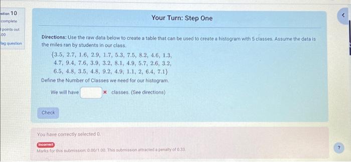Solved Your Turn: Step One Directions: Use the raw data | Chegg.com