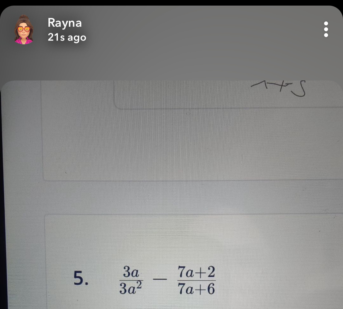 Solved Rayna 21s ﻿ago5. 3a3a2-7a+27a+6 | Chegg.com