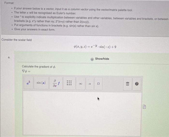 Solved - If your answer below is a vector, input it as a | Chegg.com