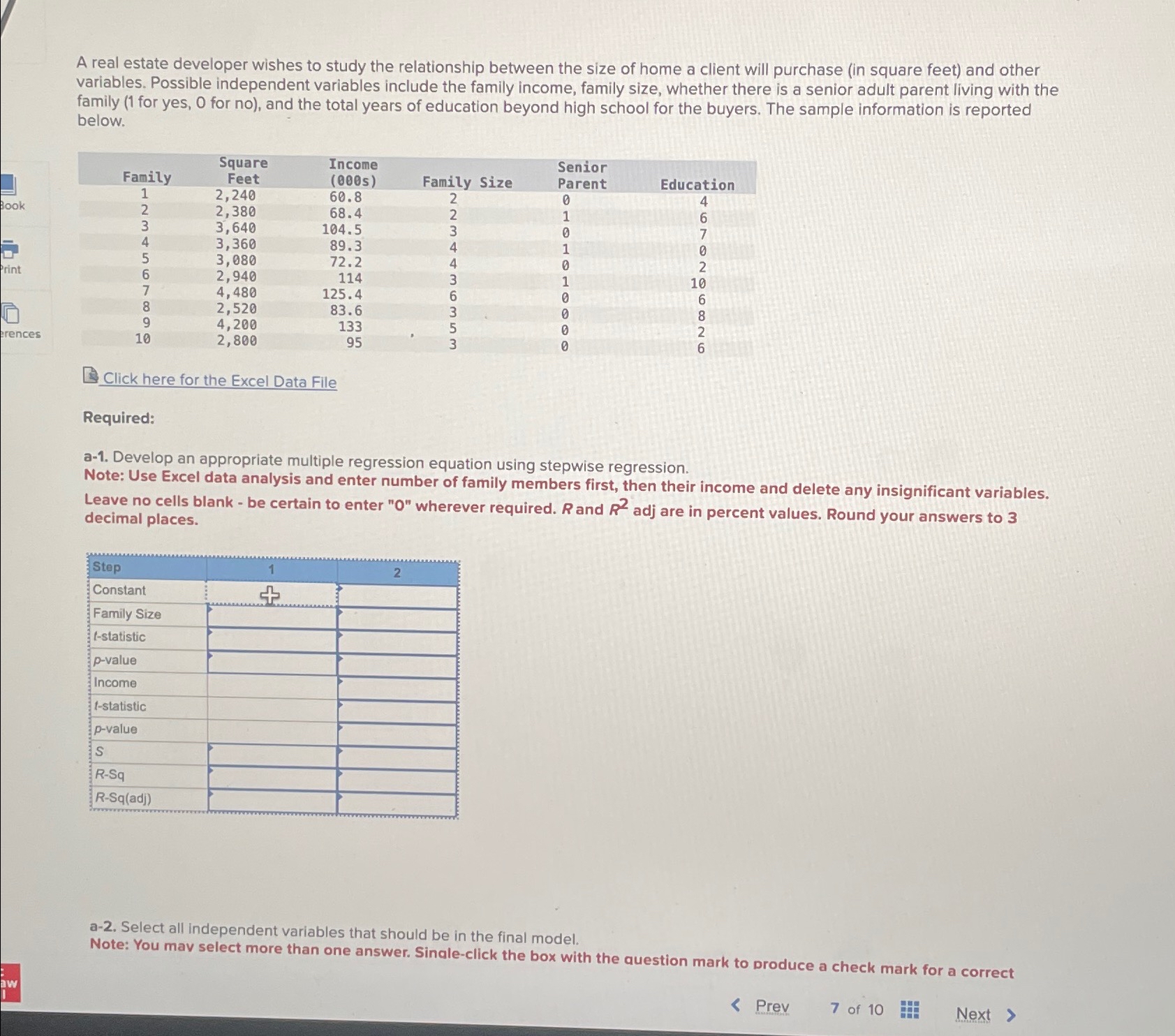 Solved A real estate developer wishes to study the | Chegg.com