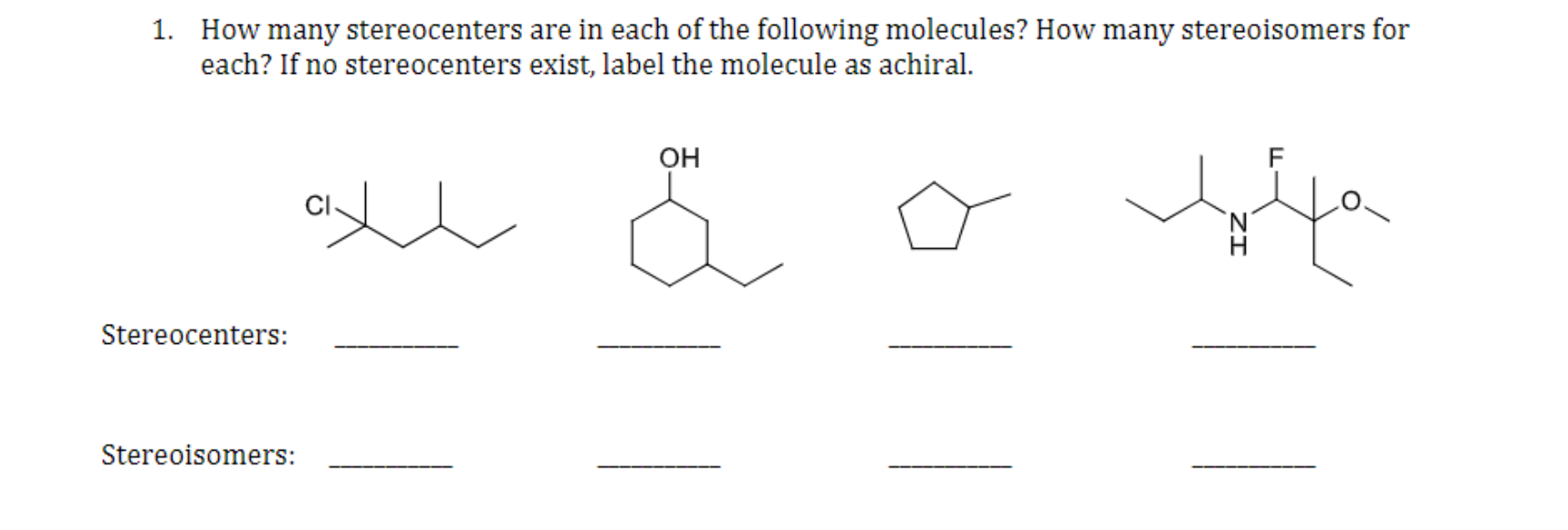 Solved How many stereocenters are in each of the following | Chegg.com