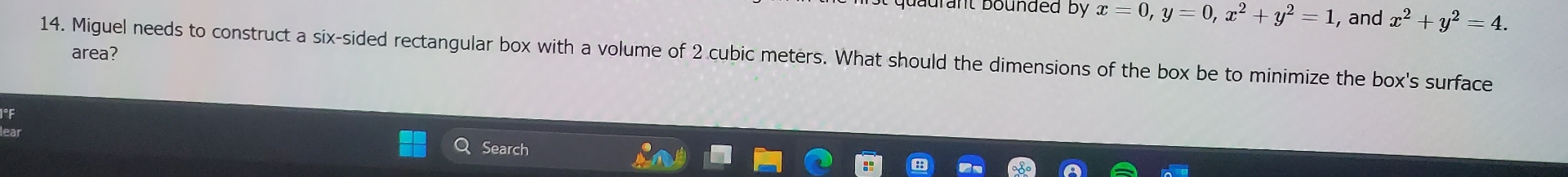 Solved Miguel needs to construct a six-sided rectangular box | Chegg.com