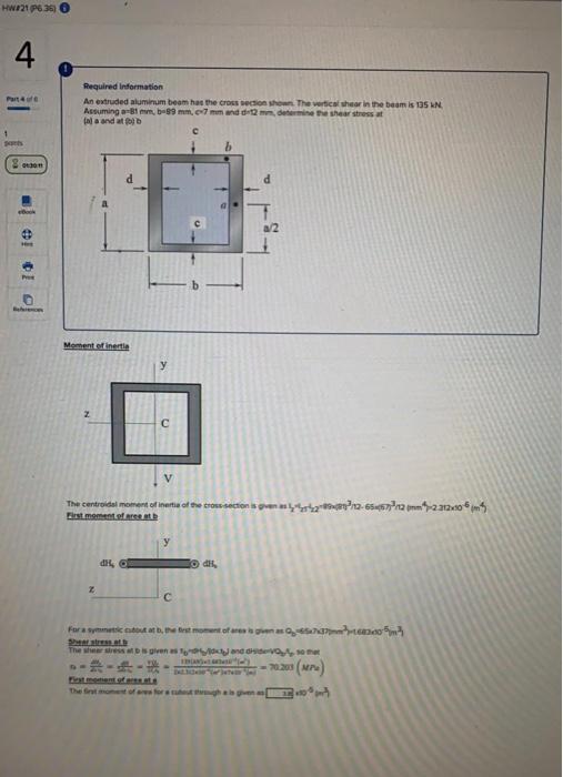 Solved HW 216 36 4 Porte Required Information An extruded | Chegg.com