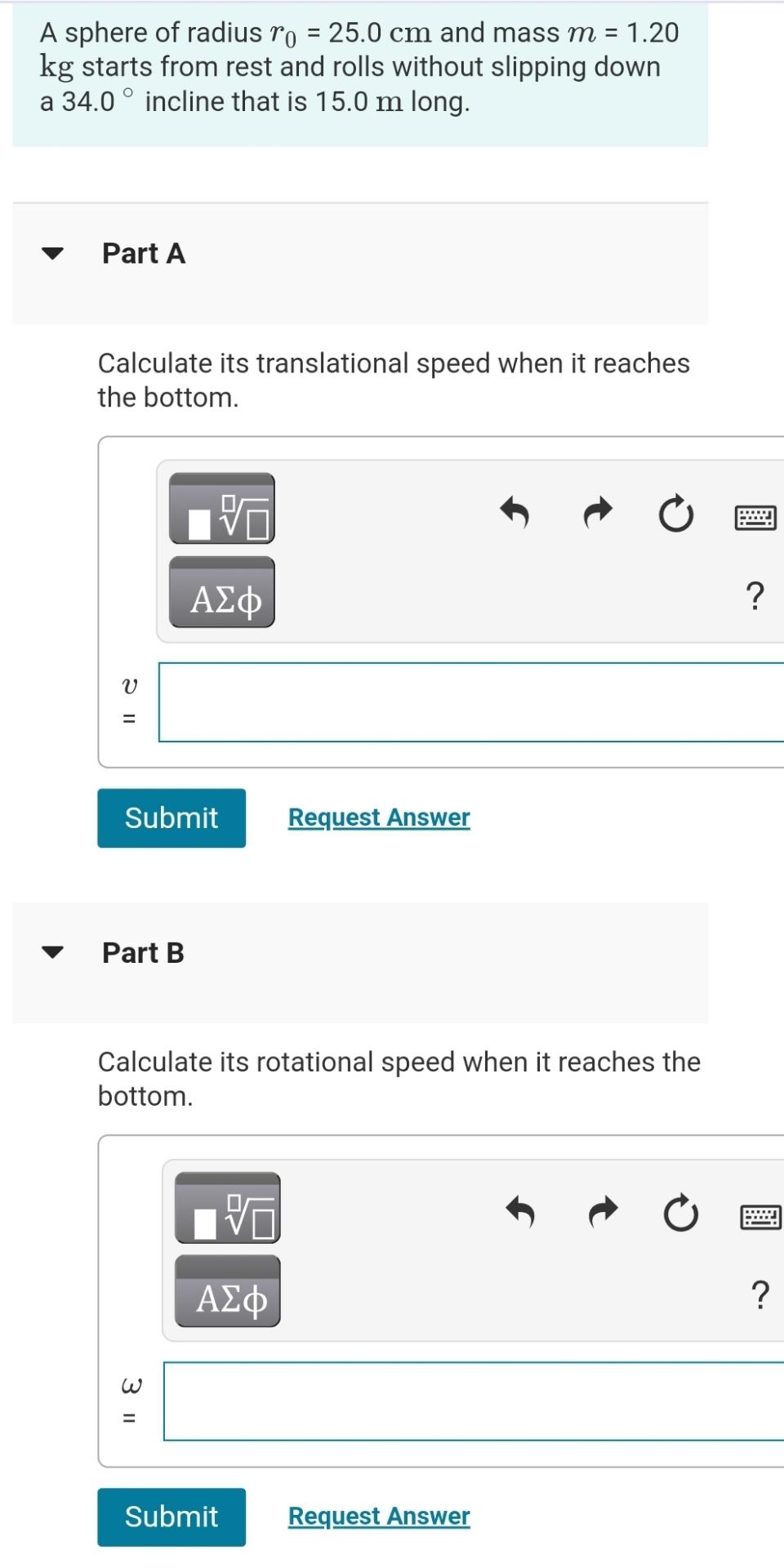Solved A sphere of radius r0=25.0cm ﻿and mass m=1.20 kg | Chegg.com
