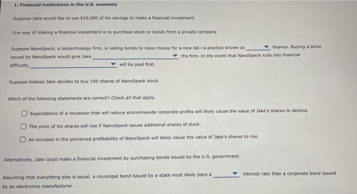 Solved Suppose Jake would like to use $10,000 of his savings | Chegg.com