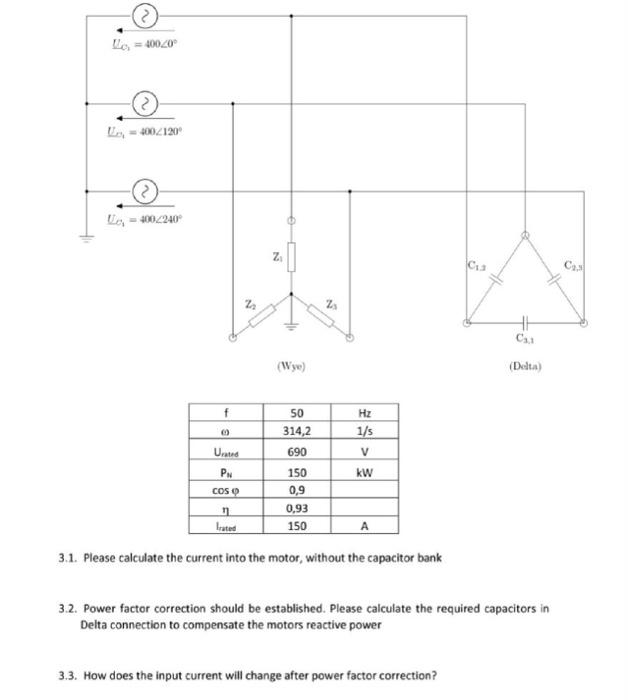 Solved 3.1. Please calculate the current into the motor, | Chegg.com