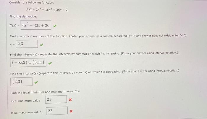 Solved Consider the following function R(x) = 2x3 - 15x2 + | Chegg.com