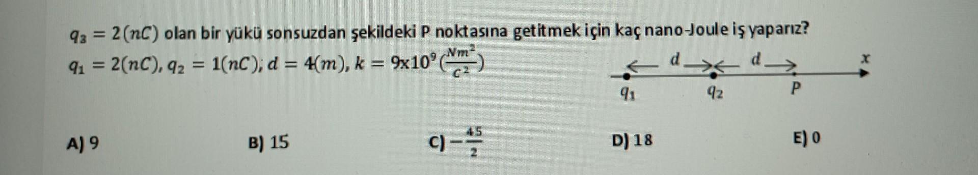 Solved q3=2(nC) olan bir yükü sonsuzdan şekildeki P | Chegg.com