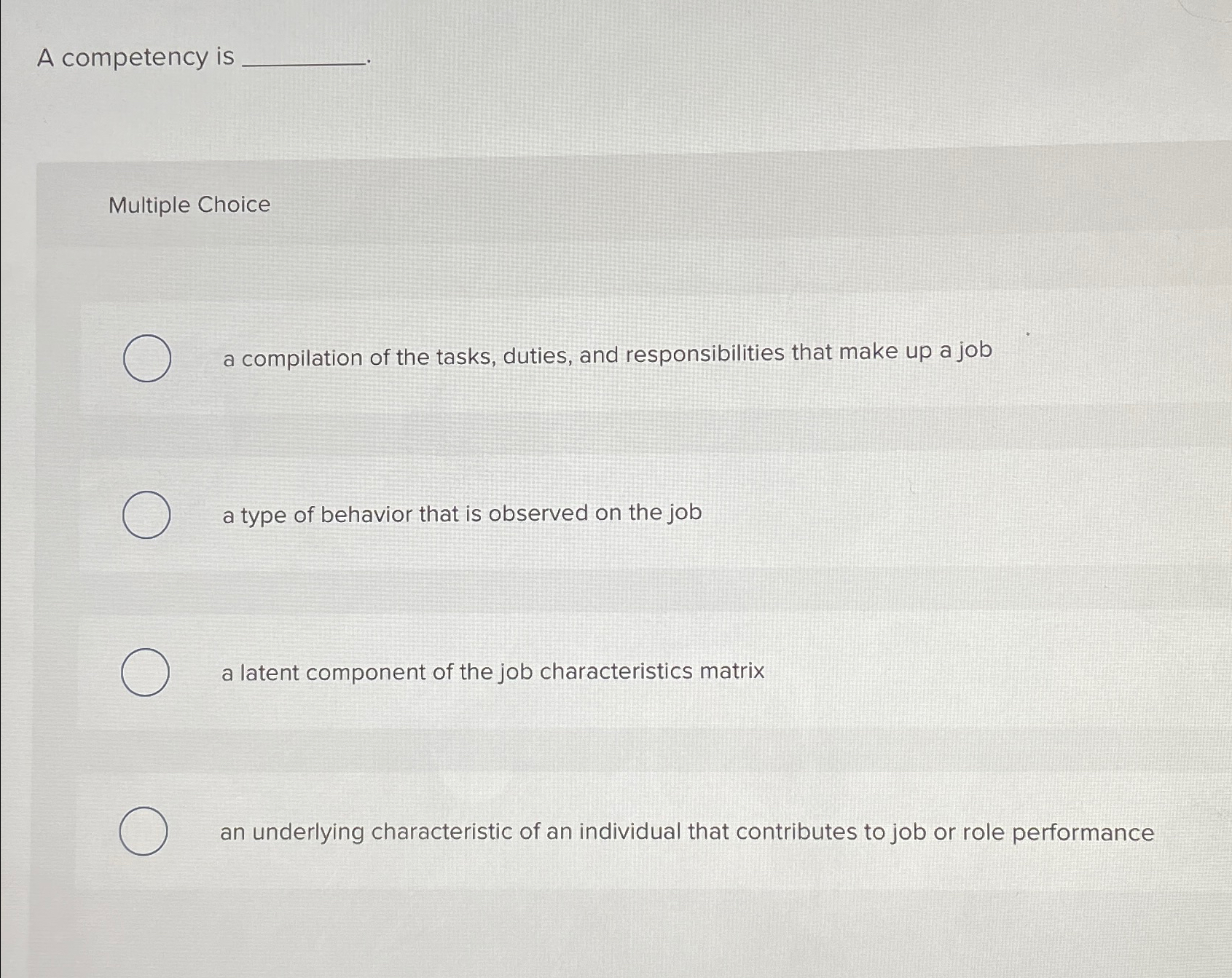 Solved A competency isMultiple Choicea compilation of the | Chegg.com