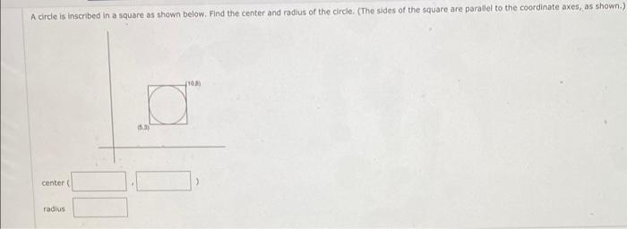 Solved A circle is inscribed in a square as shown below. | Chegg.com