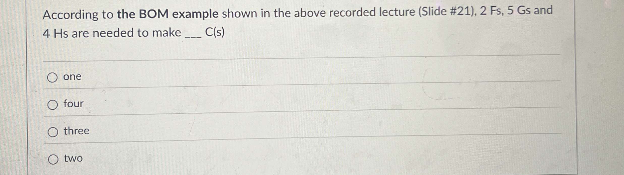 Solved by an EXPERT According to the BOM example shown in the above ...