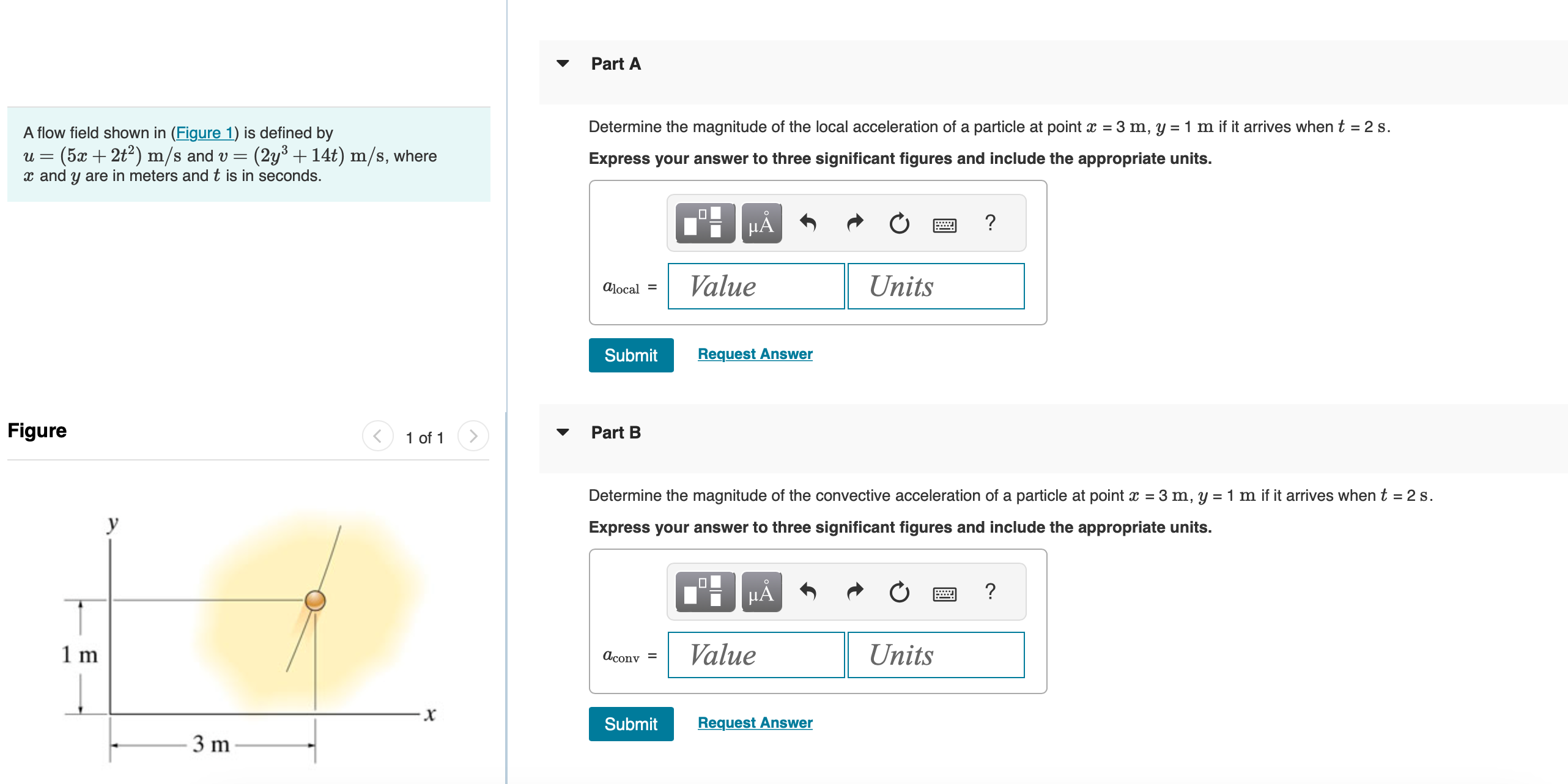 Solved Part AA flow field shown in (Figure 1) ﻿is defined | Chegg.com