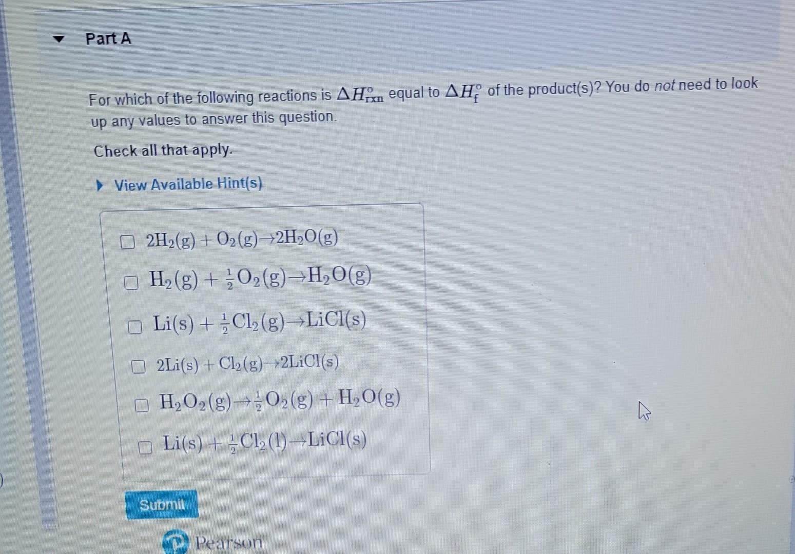 Solved The standard heat of formation, ΔHf∘, is defined as | Chegg.com