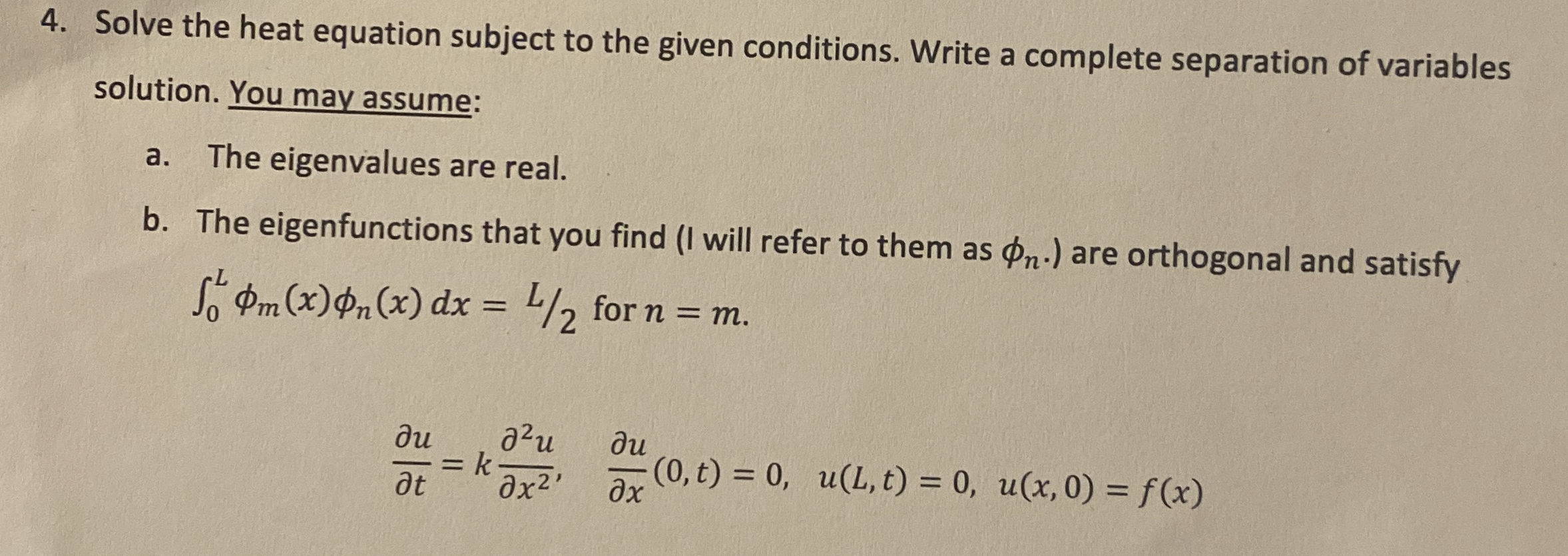 Solved Solve the heat equation subject to the given | Chegg.com