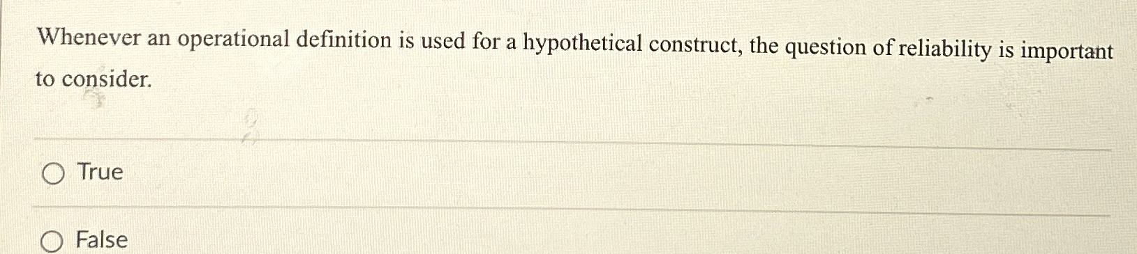 Solved Whenever an operational definition is used for a | Chegg.com