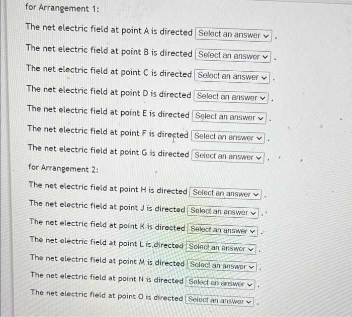 Solved Find the direction of the net electric field for the | Chegg.com