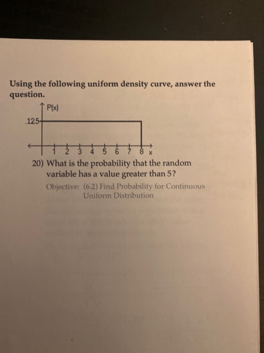 Solved Using the following uniform density curve, answer the | Chegg.com