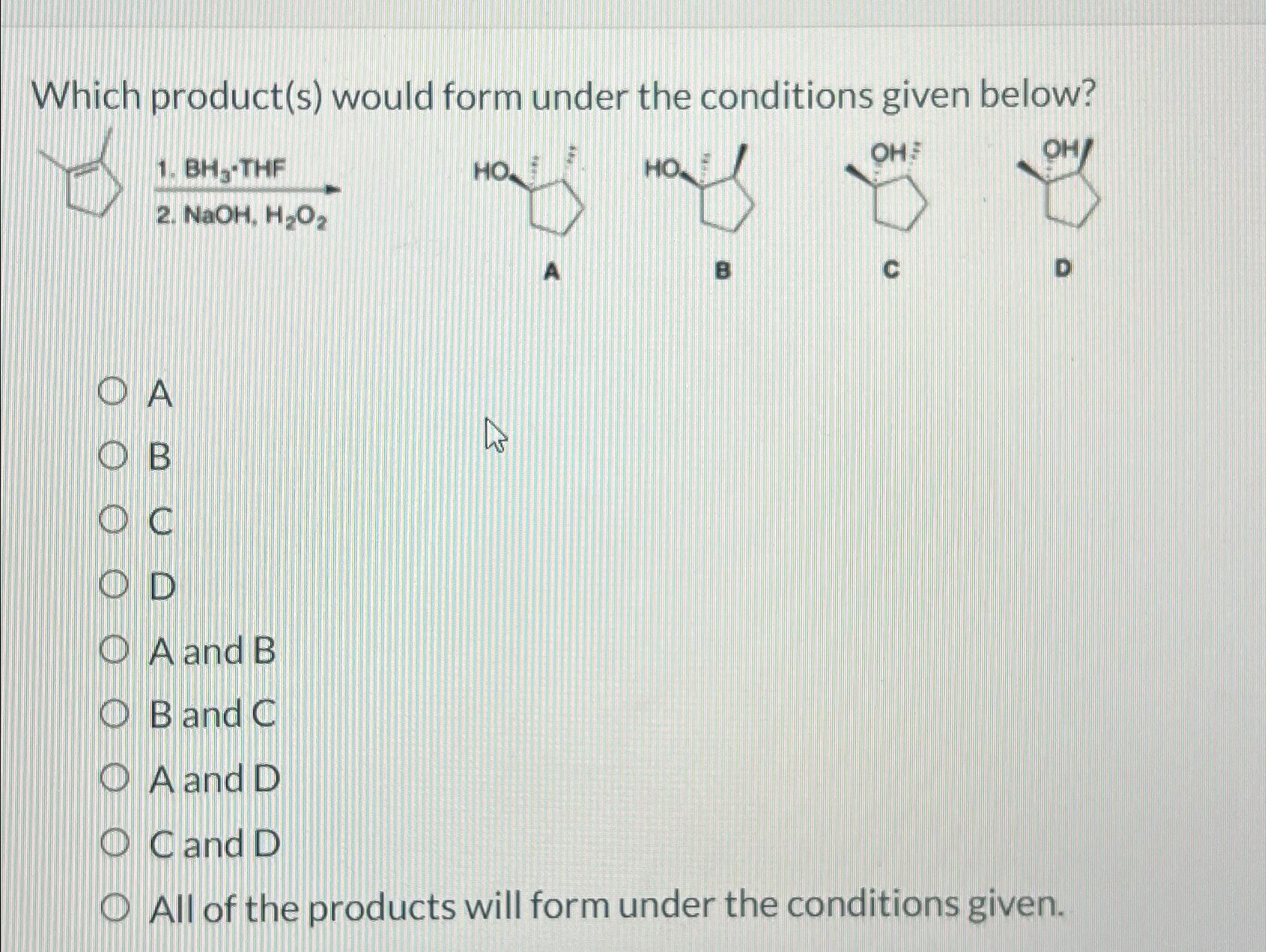 Solved Which product(s) ﻿would form under the conditions | Chegg.com