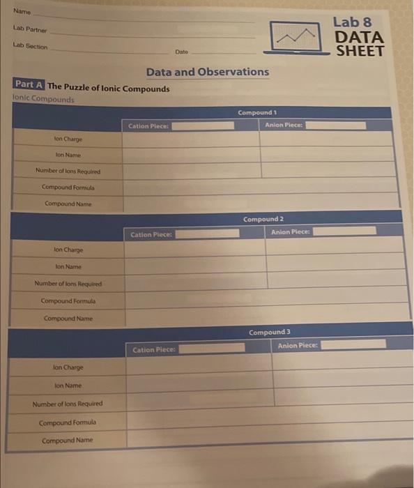 Solved Name Lab Partner Lab Section Part A The Puzzle of | Chegg.com