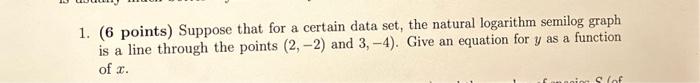 1. (6 points) Suppose that for a certain data set, | Chegg.com