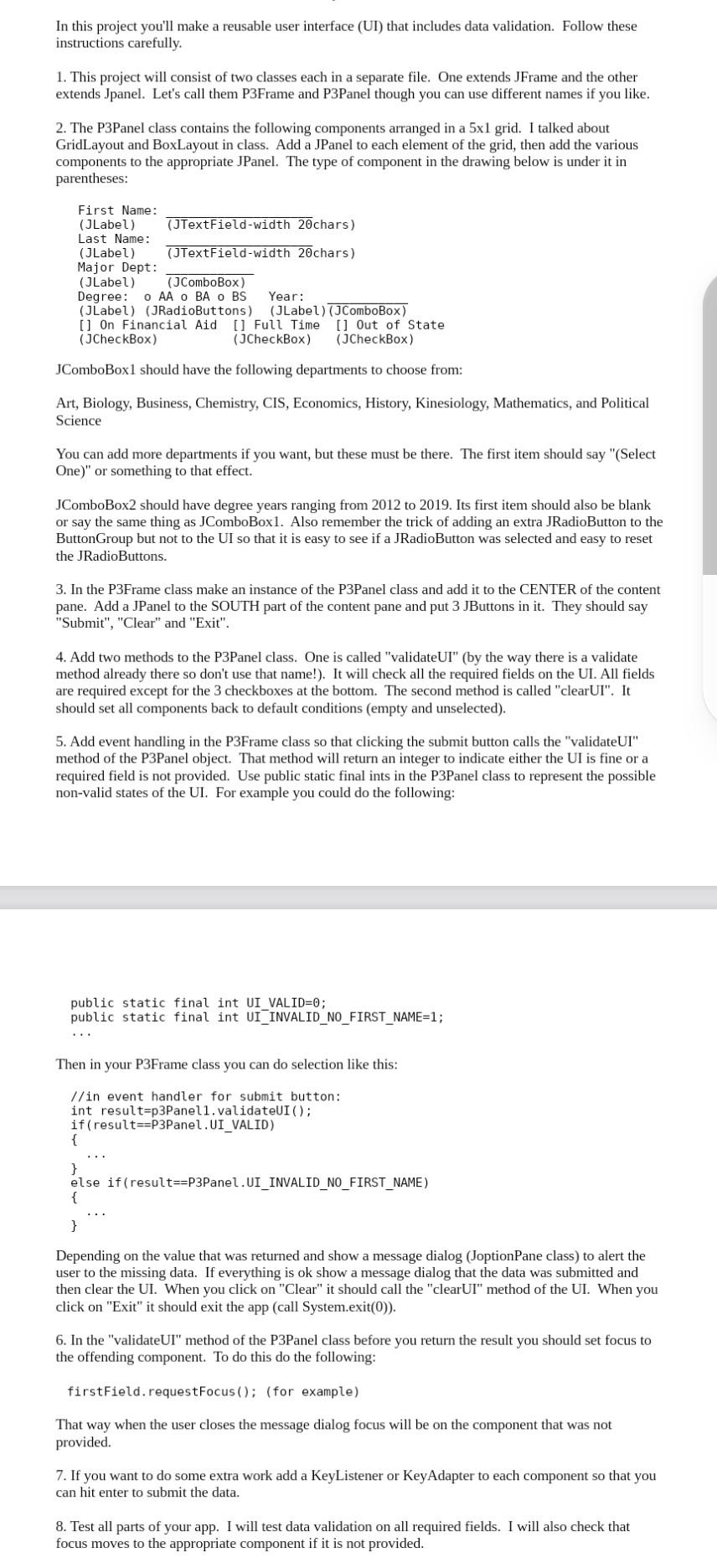 Solved In this project you'll make a reusable user interface | Chegg.com