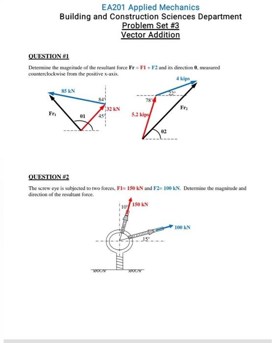 Solved EA201 Applied Mechanics Building and Construction | Chegg.com