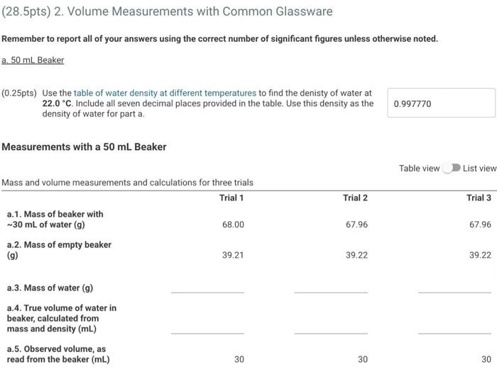 Solved 1. Determine the Accuracy and Precision of the | Chegg.com