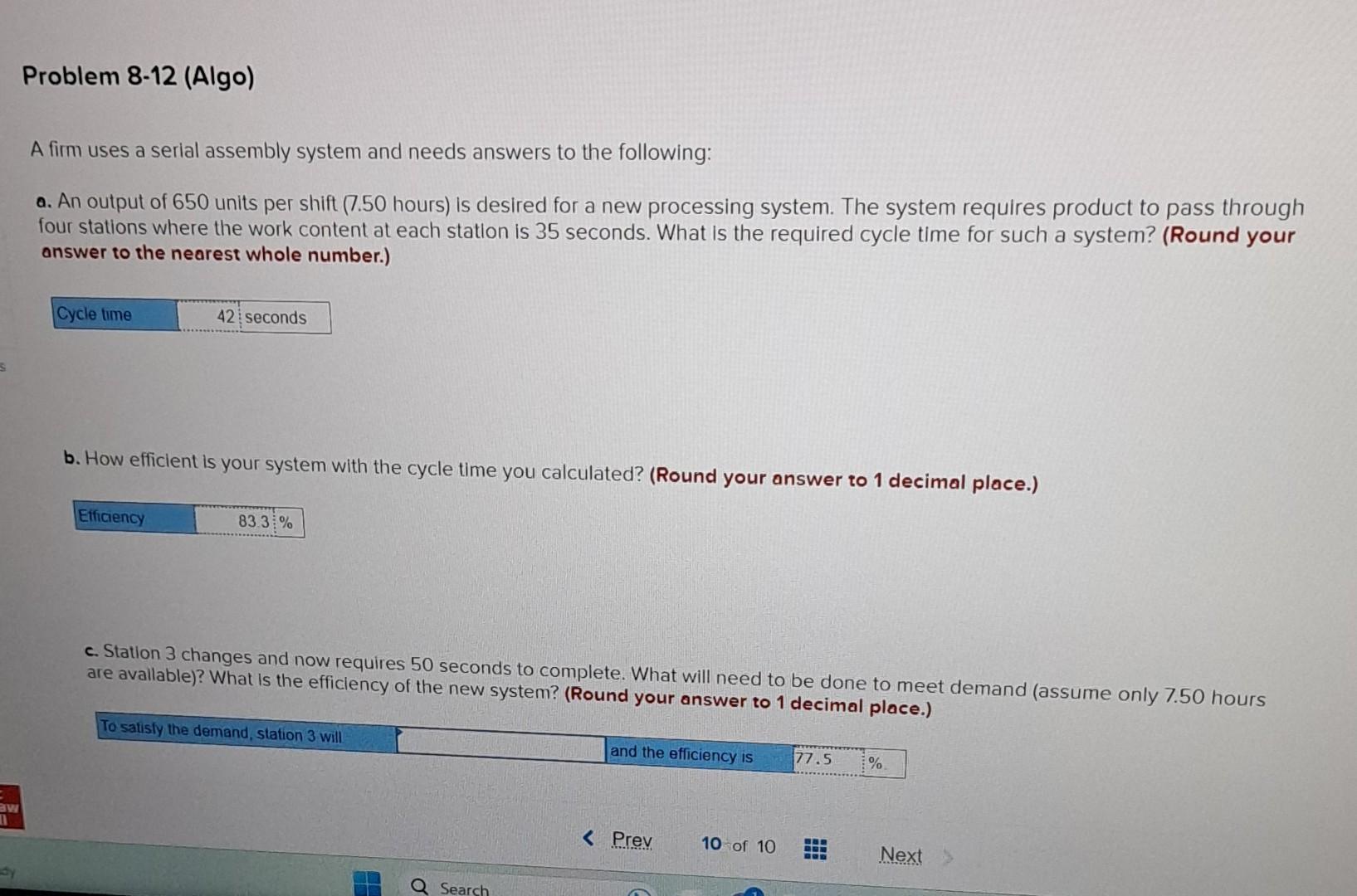Solved A firm uses a serial assembly system and needs | Chegg.com