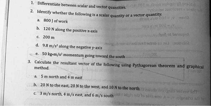 Solved 1. Differentiate between scalar and vector | Chegg.com