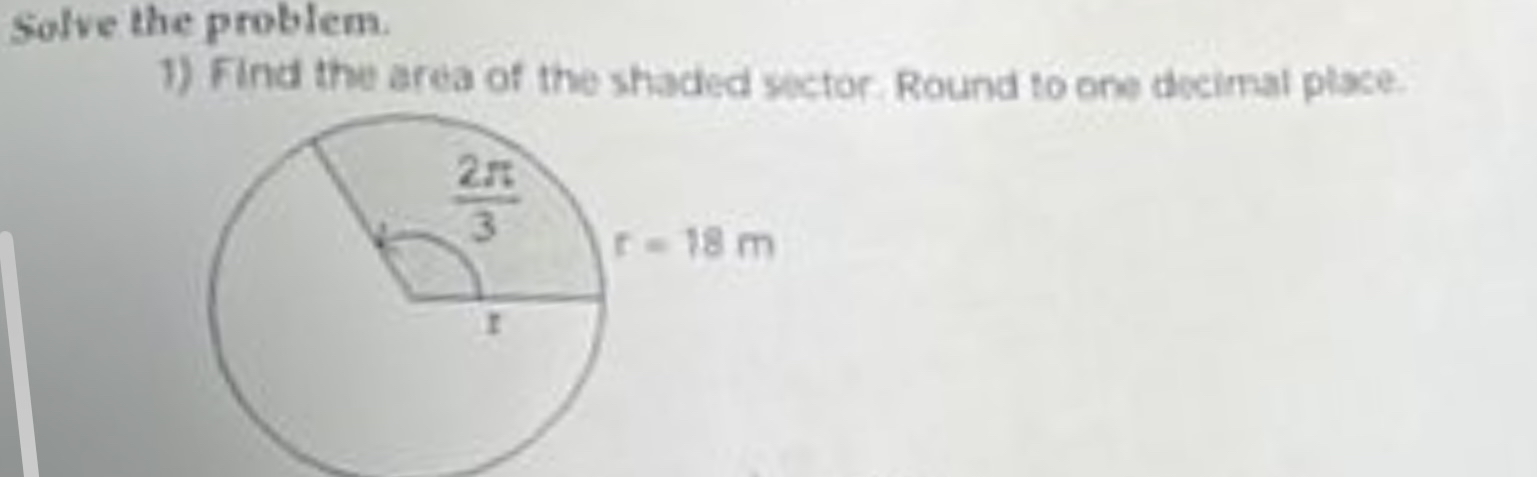 Solved Find the area of the shaded Sector. Round to on | Chegg.com