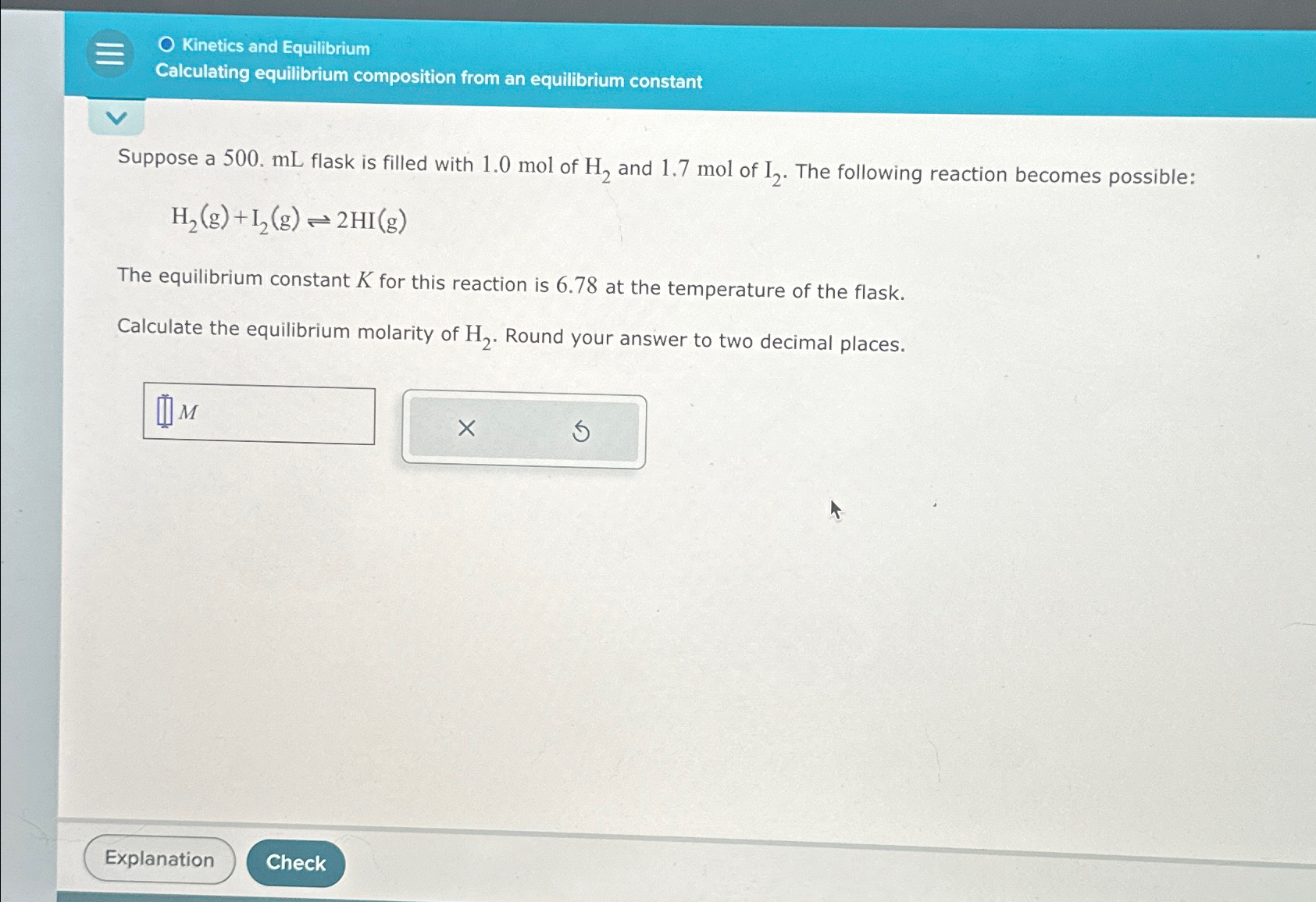 Solved Kinetics and EquilibriumCalculating equilibrium | Chegg.com