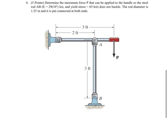 Solved 5 Points Determine The Maximum Force P That Can Be