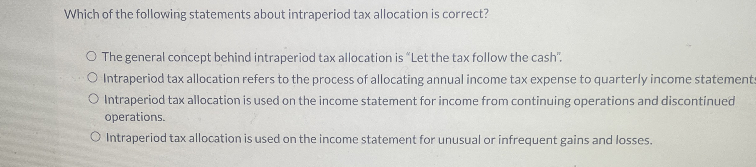 Solved Which of the following statements about intraperiod | Chegg.com