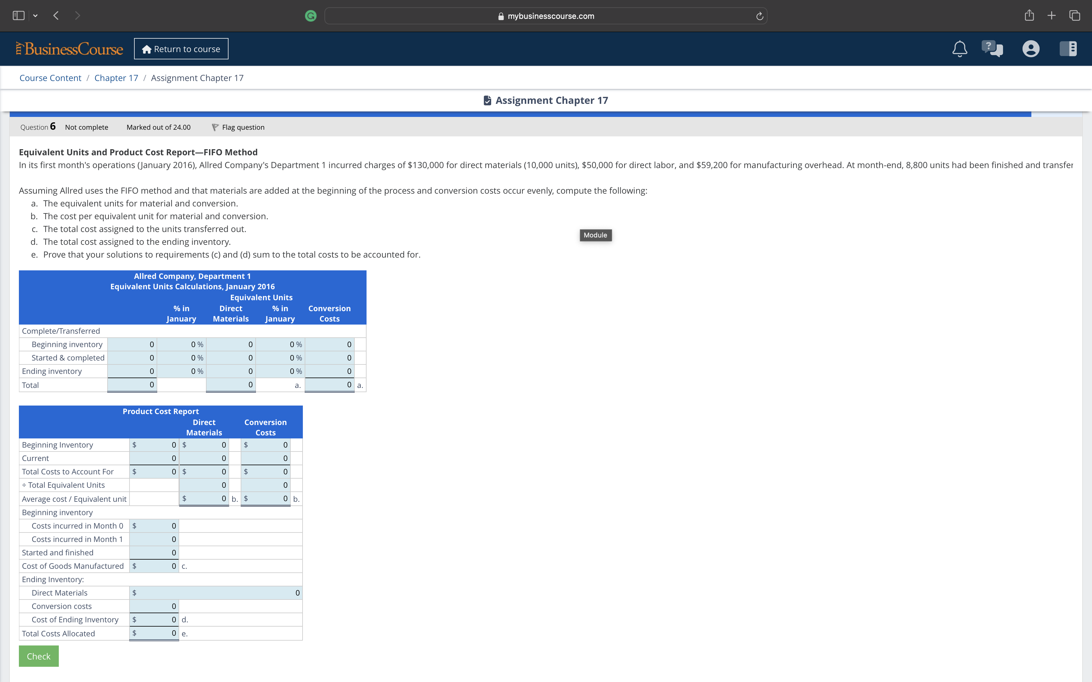 Solved Equivalent Units and Product Cost Report-FIFO | Chegg.com