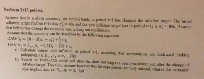 Solved Problem 2 (13 points). Assume that in a given | Chegg.com