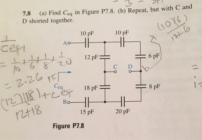 Solved 3 7.8 (a) Find Ceq in Figure P7.8. (b) Repeat, but | Chegg.com