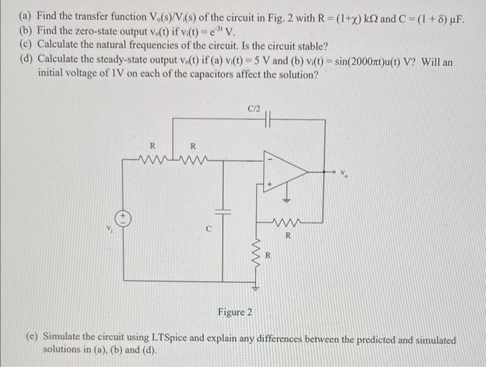 Solved (a) Find the transfer function Vo(s)/Vi(s) of the | Chegg.com