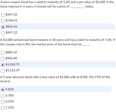 Solved A zero-coupon bond has a yield to maturity of 3.2% | Chegg.com