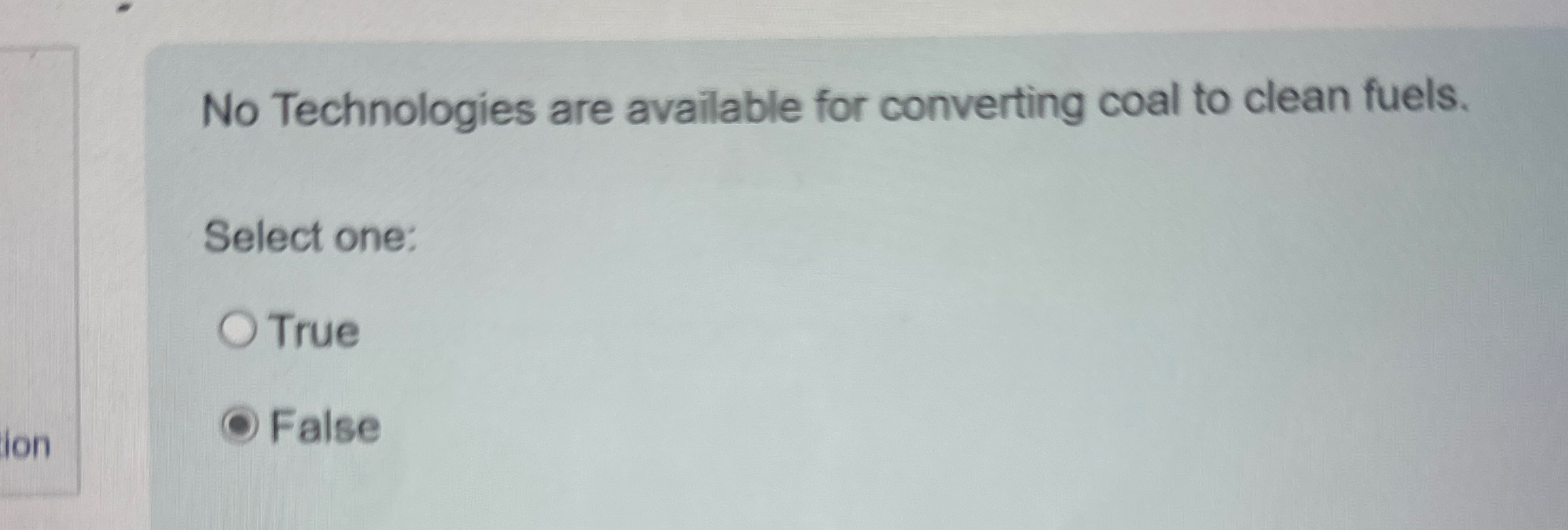 Solved No Technologies are available for converting coal to | Chegg.com