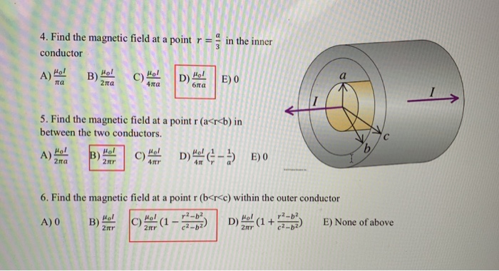 Solved 4. Find the magnetic field at a conductor elm in the | Chegg.com