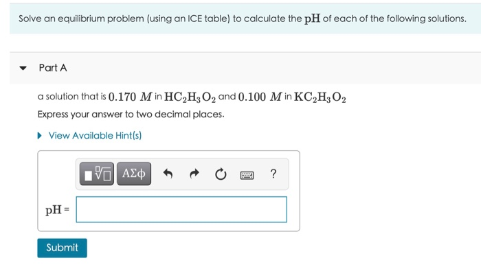 Solved Solve an equilibrium problem (using an ICE table) to | Chegg.com