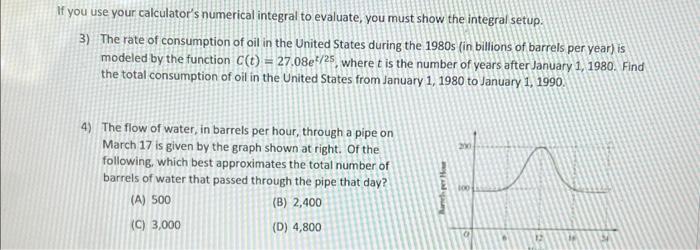 Solved you use your calculator's numerical integral to | Chegg.com