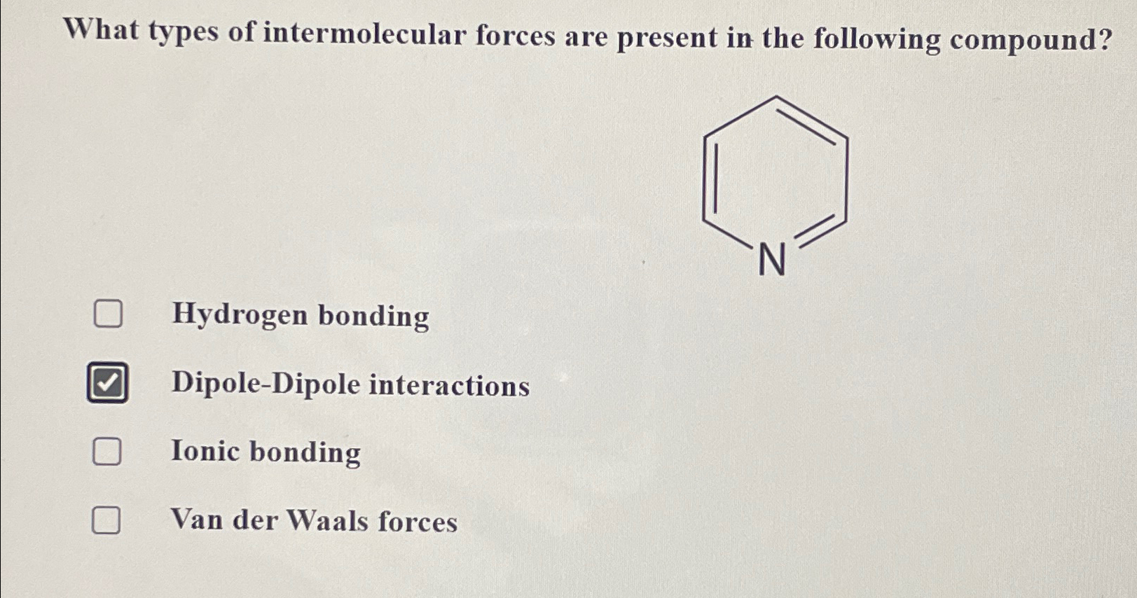 Solved What types of intermolecular forces are present in | Chegg.com
