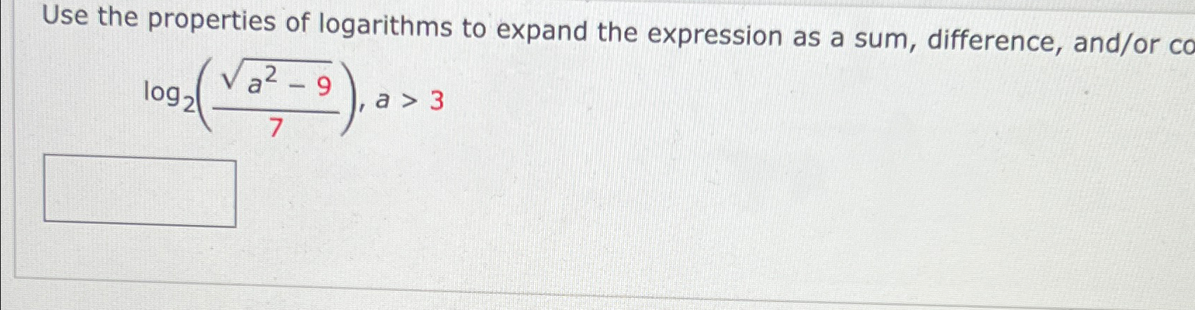 Solved Use the properties of logarithms to expand the | Chegg.com