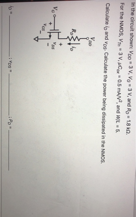 Solved In the circuit shown: Vpp = 10 V, VG = 3 V, RD = 6.8 | Chegg.com