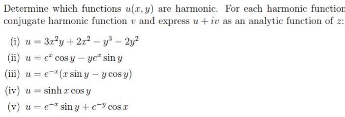 Solved Determine which functions u(x,y) ﻿are harmonic. For | Chegg.com